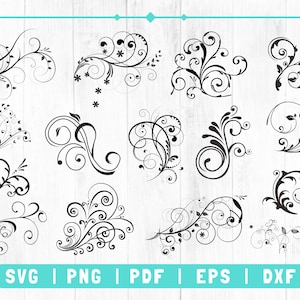 SWIRLS BUNDLE SVG Swirls Svg Decorative Vine Ornaments Vine Svg Clipart ...