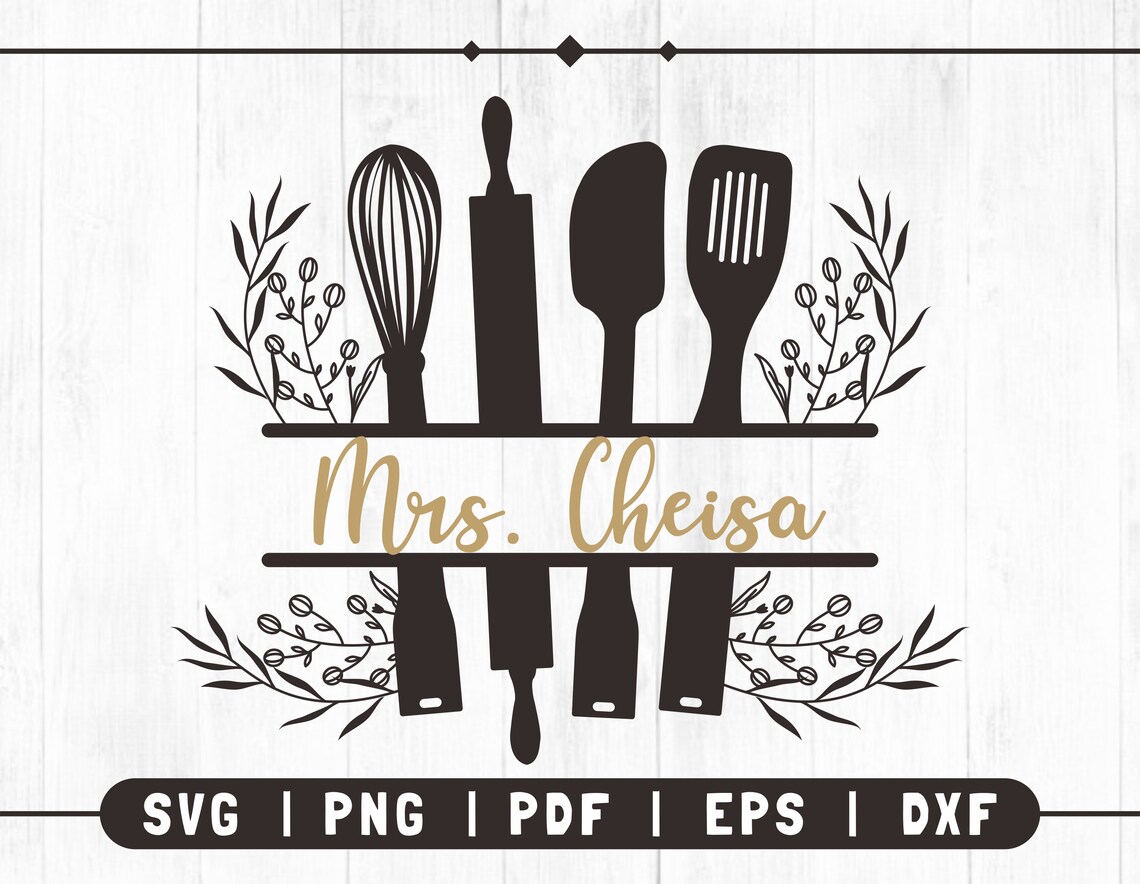 Kitchen Split Frame SVG Kitchen Monogram Svg Kitchen - Etsy