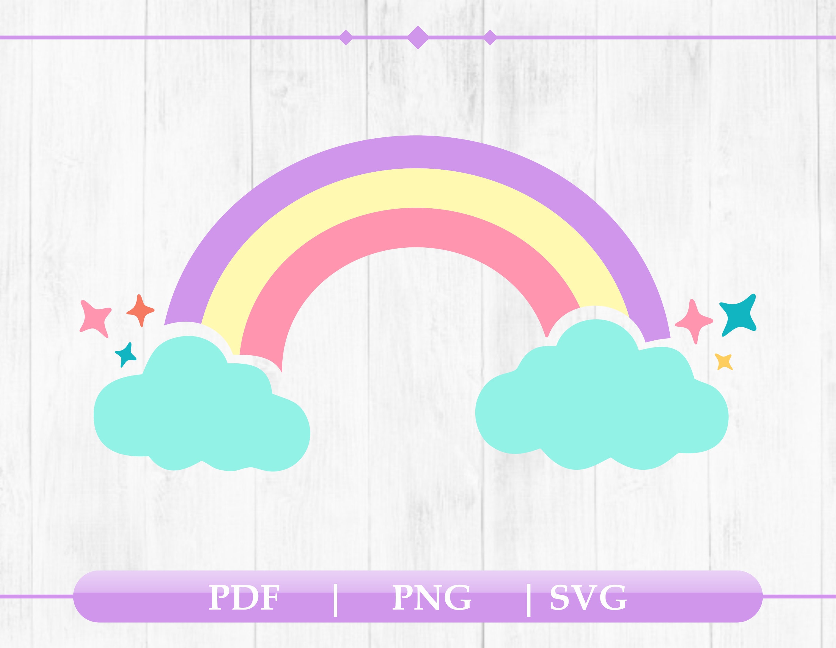 Rainbow Svg Rainbow With Clouds Svg Rainbow Cut File Magic Svg Etsy Uk
