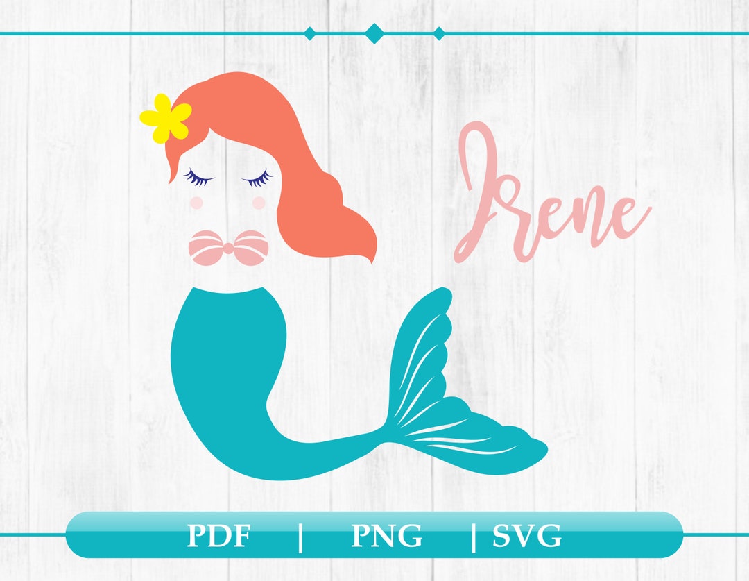 Mermaid SVG Mermaid Png Mermaid Monogram Svg Cute Mermaid Svg - Etsy