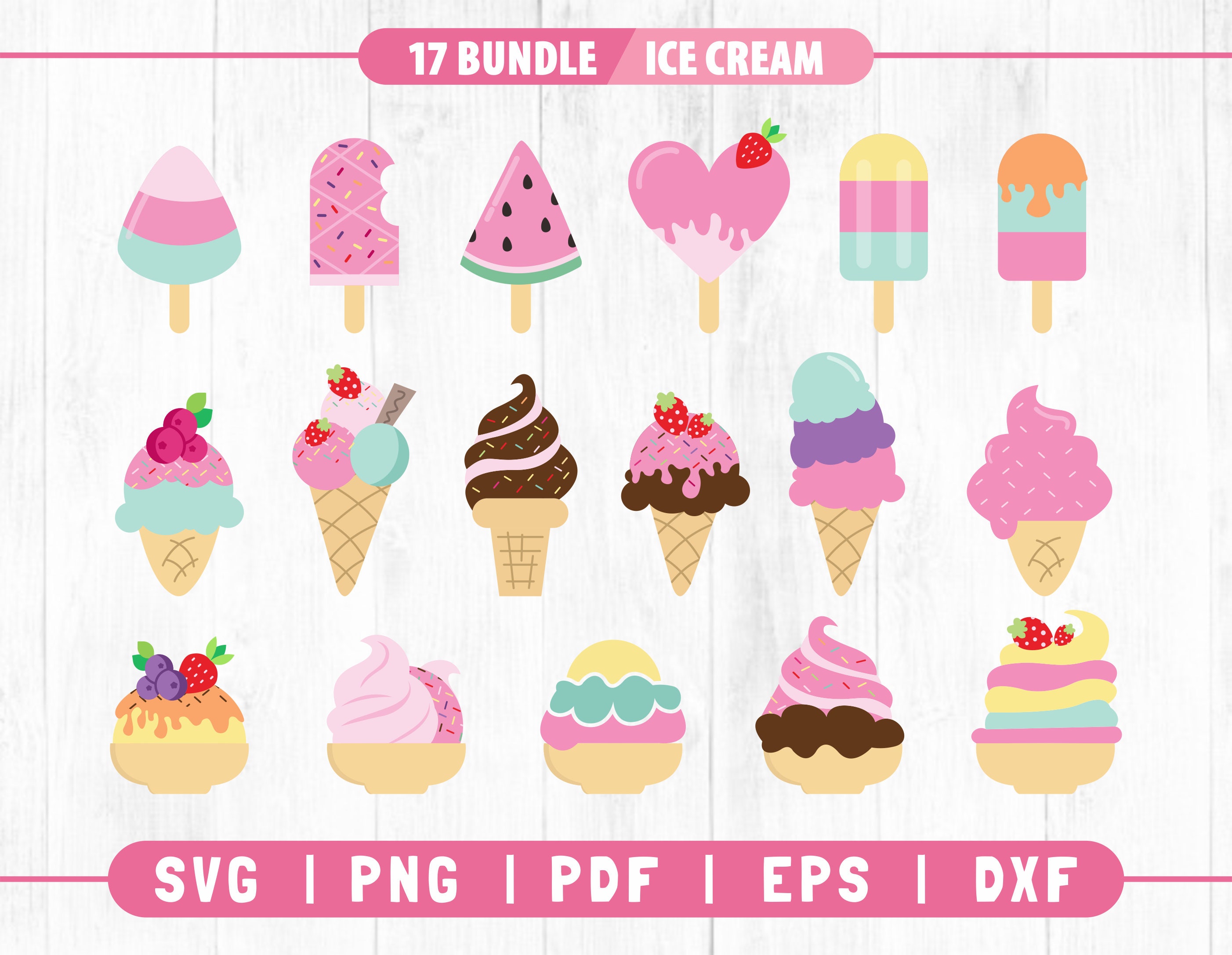 Ice Cream Cone Svg Sweet Ice Cream Svg Cute Summer Clipart Etsy
