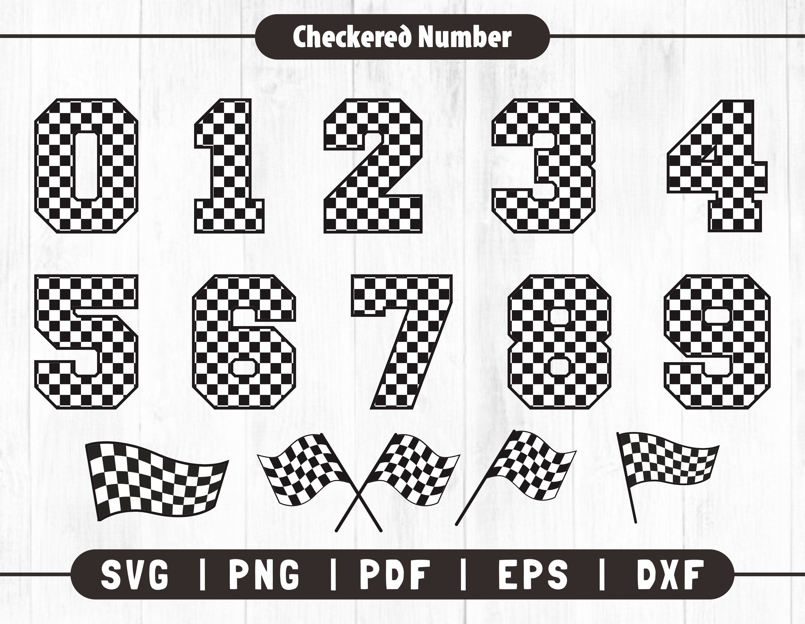 Checkered Numbers SVG Racing Numbers Svg Racing Svg - Etsy Canada