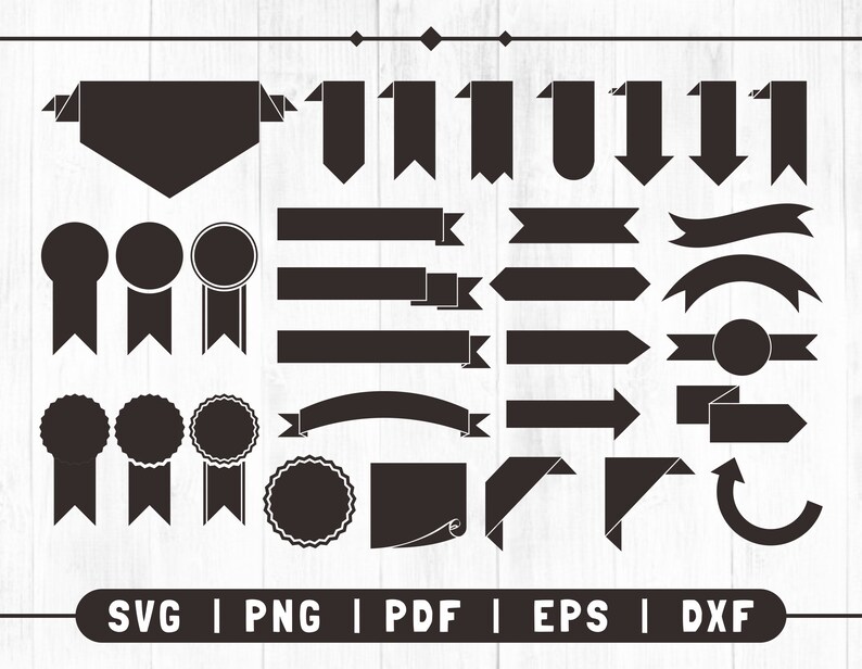 Banner Svg Ribbon Svg Ribbon Svg Bundle Label Svg Scroll Etsy