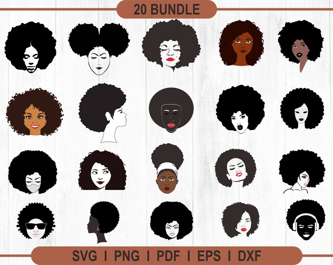 Afro Woman SVG, Afro Queen Svg, Afro Girl Svg, Afro Lady Svg, Black ...