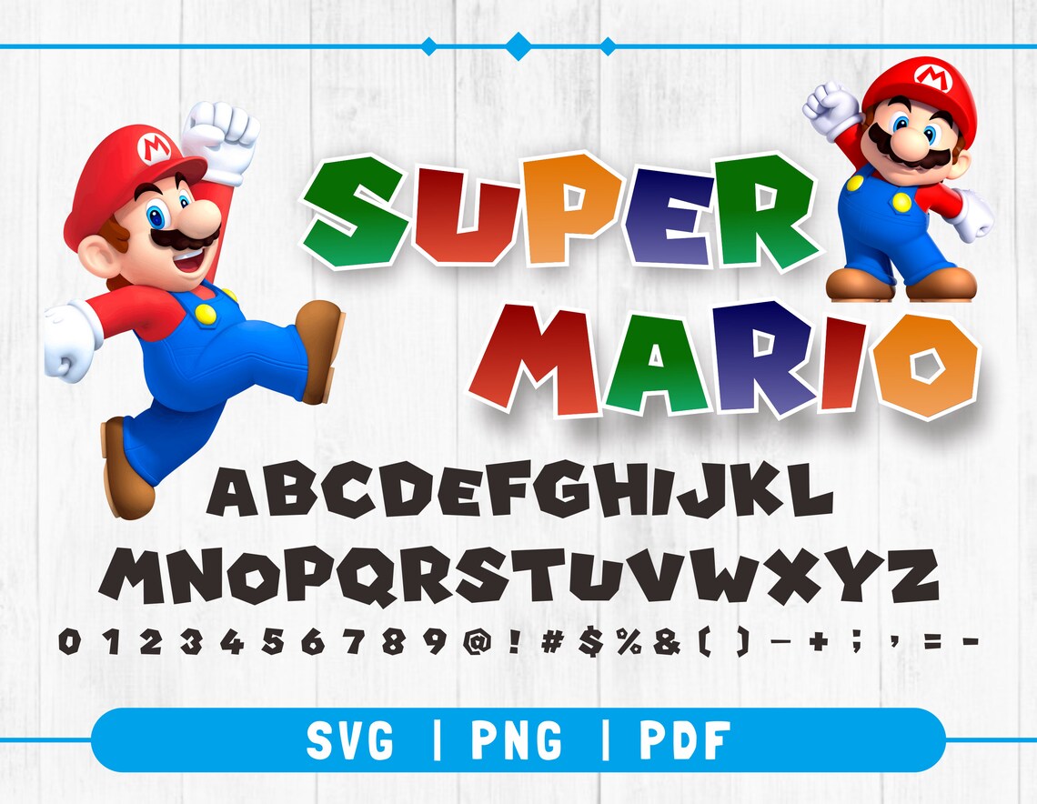 Super mario font svg Super mario alphabet Alphabet kids | Etsy