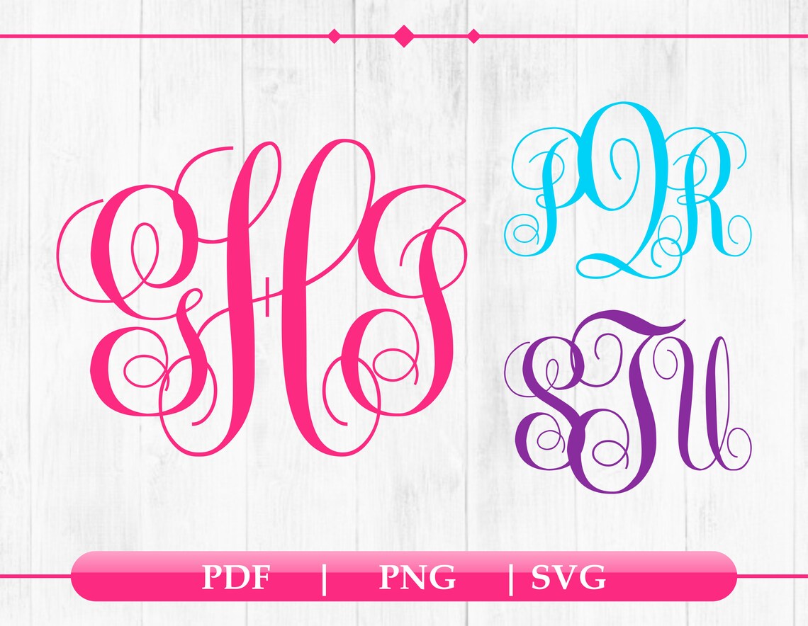 Monogram SVG Alphabet Fancy Monogram Alphabet Digital - Etsy