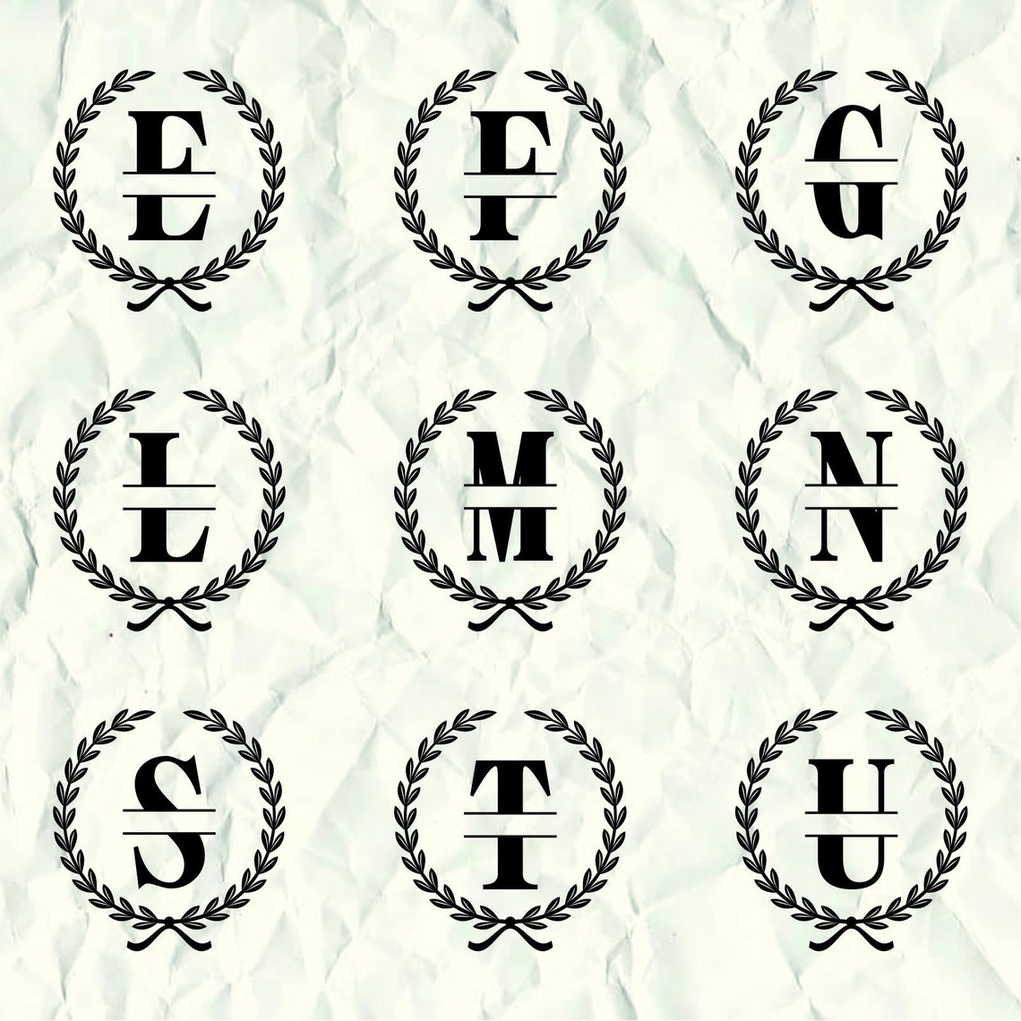 Split Monogram SVG Split Font Svg Split Monogram Letters Split | Etsy