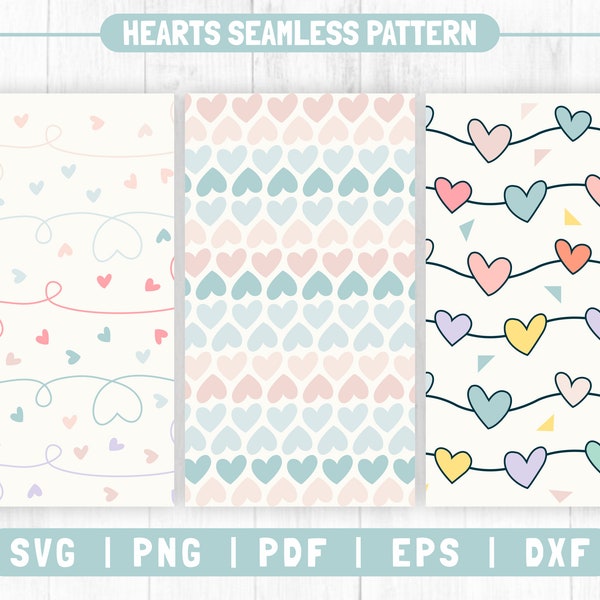 Heart Seamless Pattern Svg - Etsy