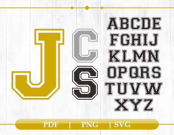 Varsity Block Font SVG/PNG/PDF Letters Svg Monogram Svg | Etsy