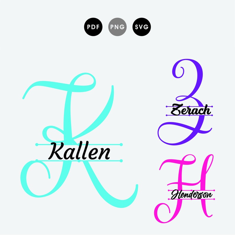 Split Monogram SVG Split Font Svg Split Monogram Frame - Etsy