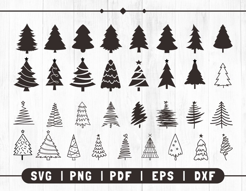 Pine Tree Svg Christmas Tree Svg Bundle Christmas Svg | Etsy
