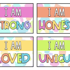 Colorful Affirmation Station Headers and Cards - Etsy