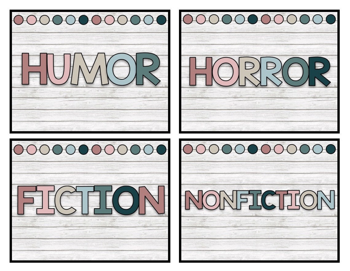 EDITABLE Boho Classroom Library Genre Labels - Etsy