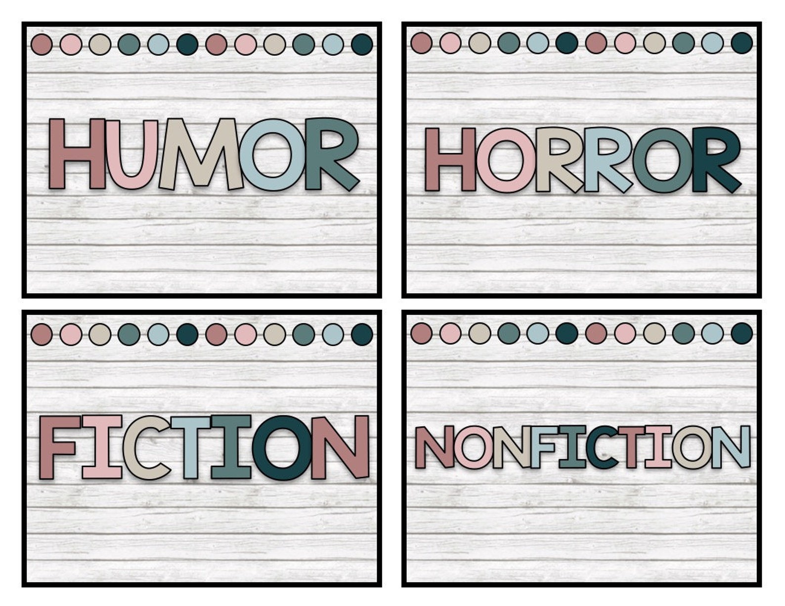 EDITABLE Boho Classroom Library Genre Labels - Etsy