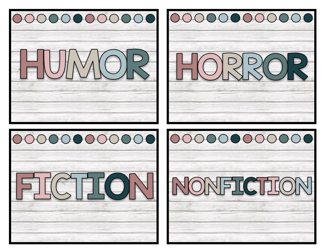 EDITABLE Boho Classroom Library Genre Labels - Etsy