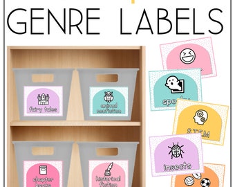 Wood Classroom Library Book Bin Labels: 12 Genre Set - Etsy