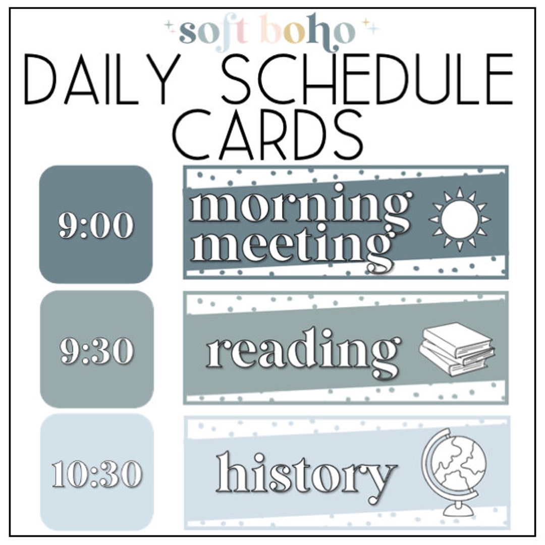 Editable Daily Classroom Schedule | Daily Agenda | Soft Boho - Etsy