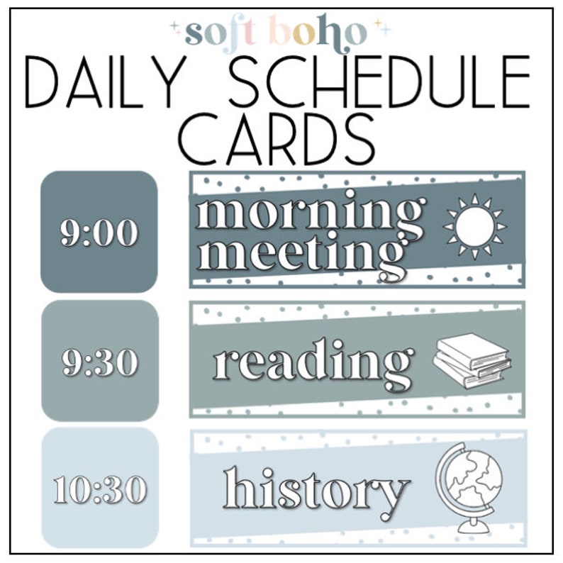 Editable Daily Classroom Schedule | Daily Agenda | Soft Boho - Etsy