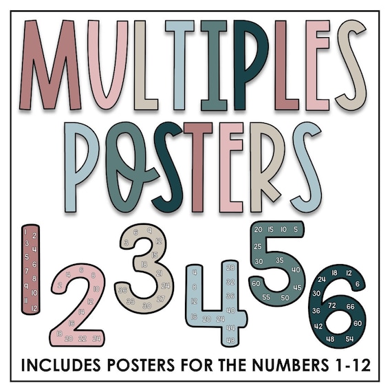 BOHO Numbers Posters Multiples Skip Counting Numbers - Etsy