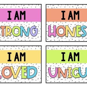 Colorful Affirmation Station Headers and Cards - Etsy