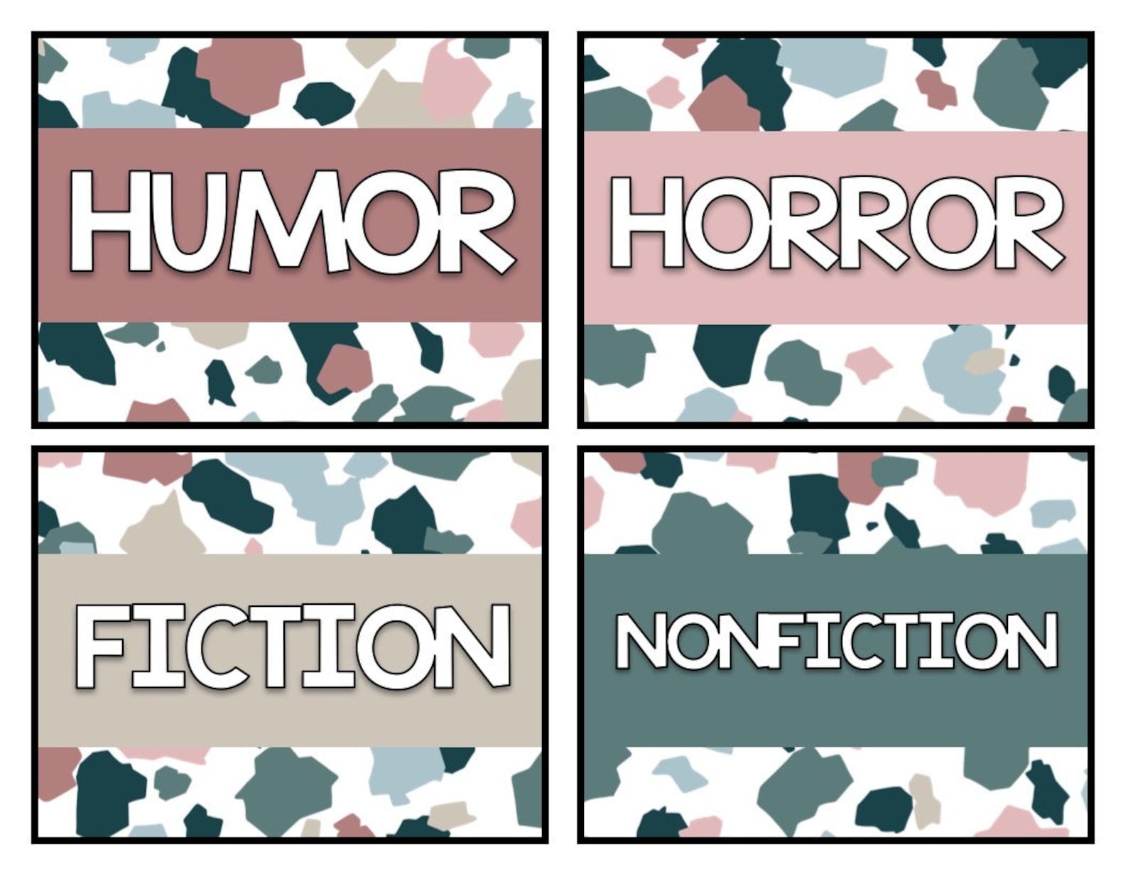 EDITABLE Boho Classroom Library Genre Labels - Etsy