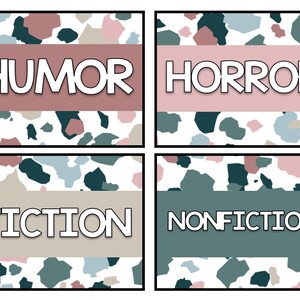 EDITABLE Boho Classroom Library Genre Labels - Etsy
