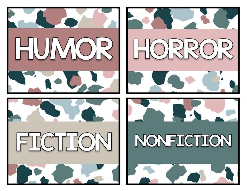 EDITABLE Boho Classroom Library Genre Labels - Etsy
