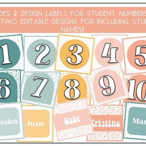 Editable Student Book Box Labels | 1-35 | Pastel Paradise - Etsy
