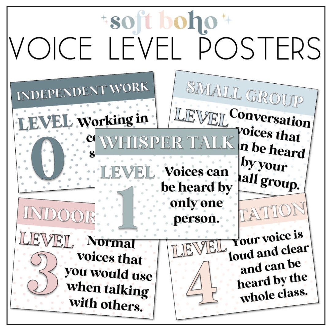 Voice Level Posters | Soft Boho - Etsy
