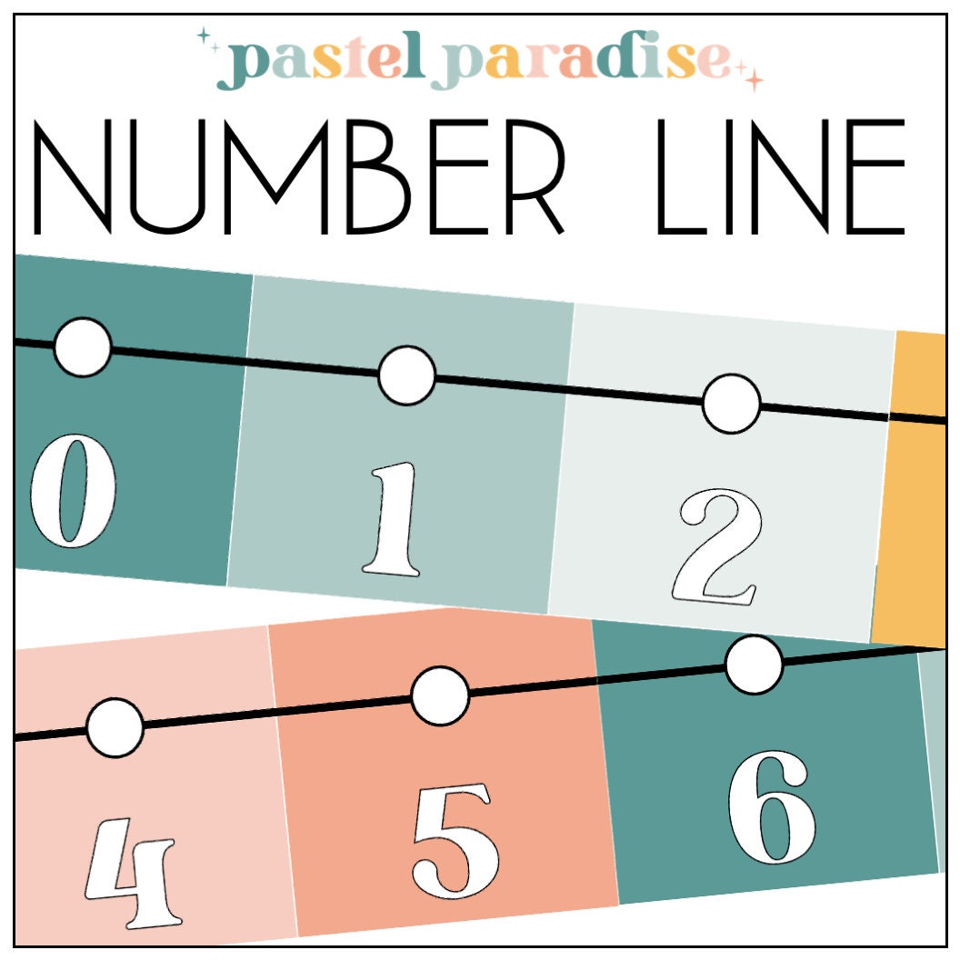 Pastel Paradise Classroom Number Line Wall Display | -30 to 130 - Etsy
