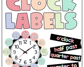 Clock Labels Tropical Bright Vibrant Classroom Decor Printables Teacher ...