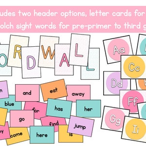 Editable Word Wall | Dolch Sight Words | Rainbow Sprinkle - Etsy