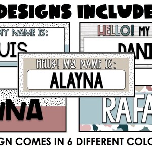 BOHO Editable Desk Name Tags / Name Plates | Target Adhesive Pocket - Etsy