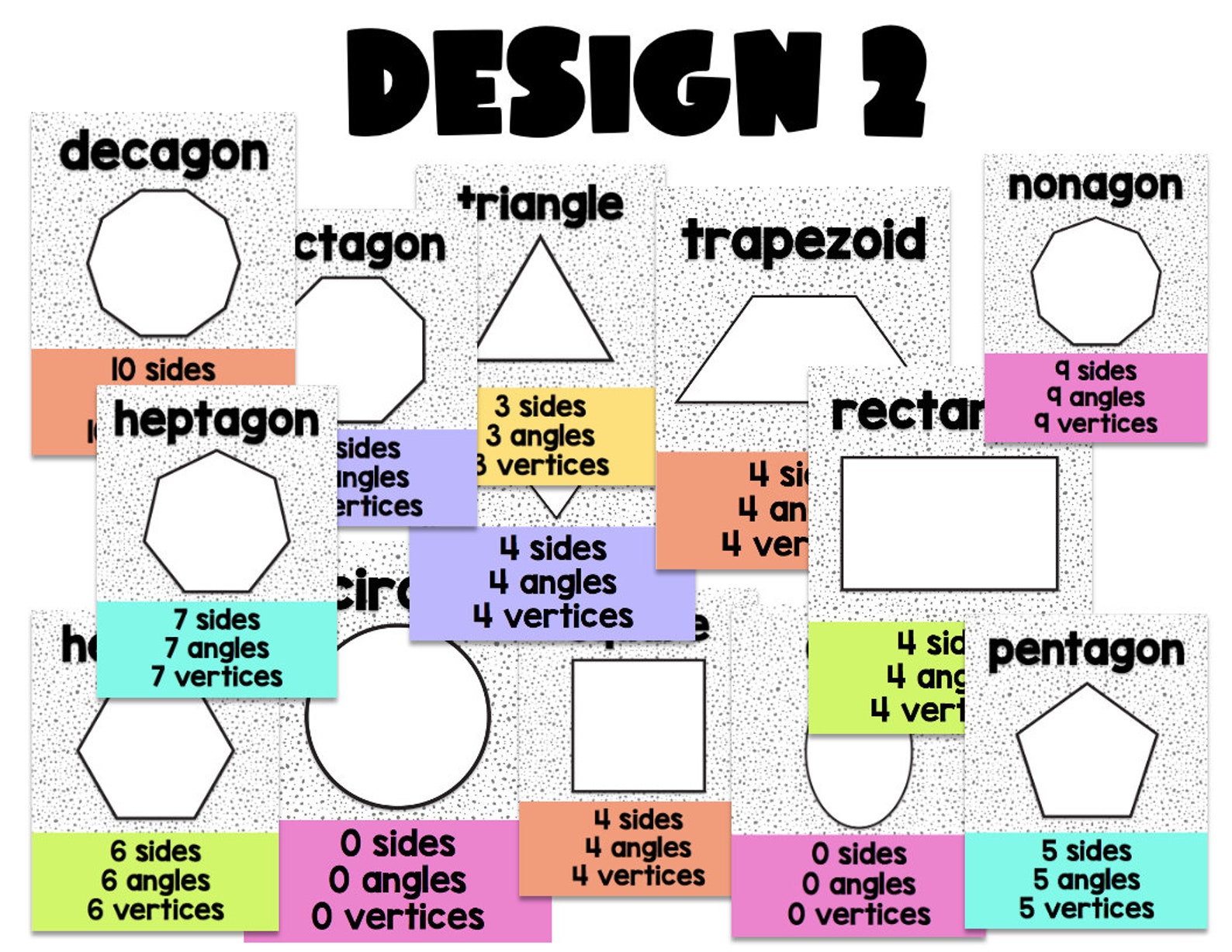 2D Shape / Plane Shape Posters | Colorful - Etsy