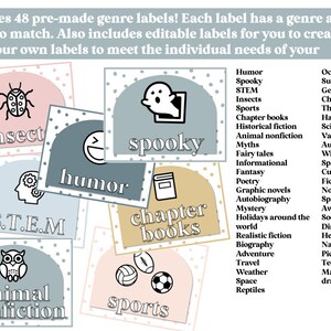 Editable Genre Labels | Classroom Library | Soft Boho - Etsy