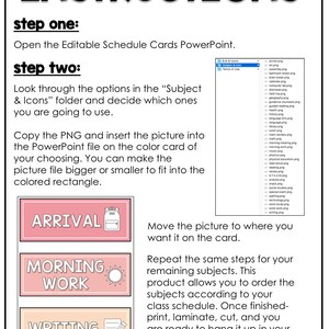 Editable Bright Pastel Schedule Cards | Daily Schedule and Clocks - Etsy