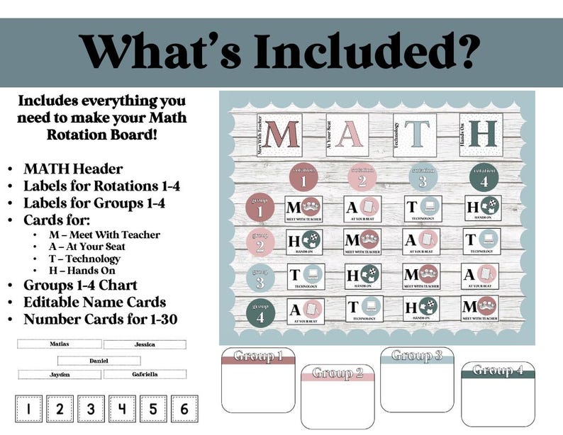 Boho Bliss Math Rotation Board | Math Workshop | Math Centers - Etsy