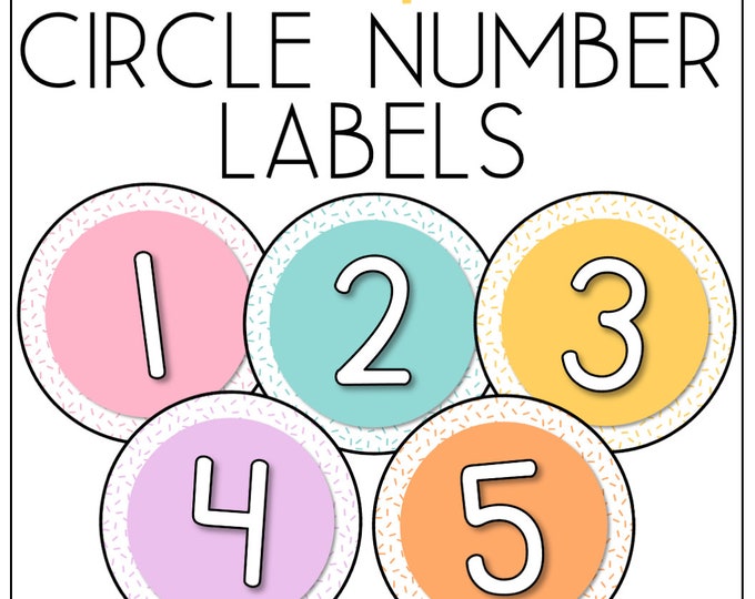 Printable Bright, Colorful Number Labels, Classroom Calendar Number ...