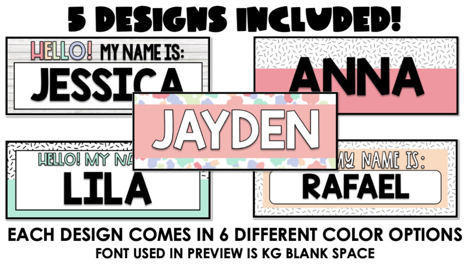 Bright Pastel Editable Desk Name Tags / Name Plates | Target Adhesive ...