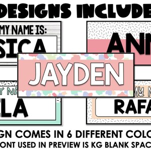 Bright Pastel Editable Desk Name Tags / Name Plates | Target Adhesive ...