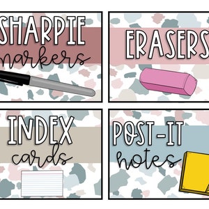 EDITABLE BOHO Supply Bin Labels Classroom Supplies - Etsy