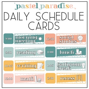 Editable Daily Classroom Schedule | Daily Agenda | Pastel Paradise - Etsy