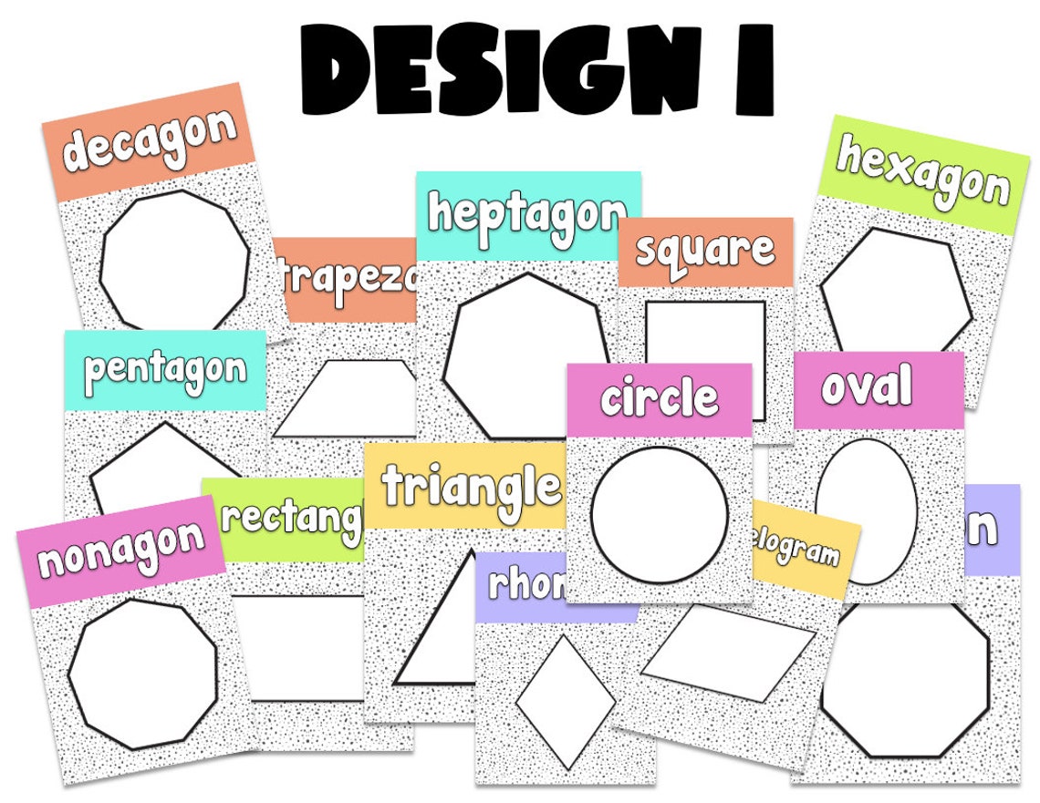 2D Shape / Plane Shape Posters | Colorful - Etsy