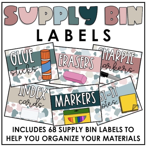 EDITABLE BOHO Supply Bin Labels Classroom Supplies - Etsy