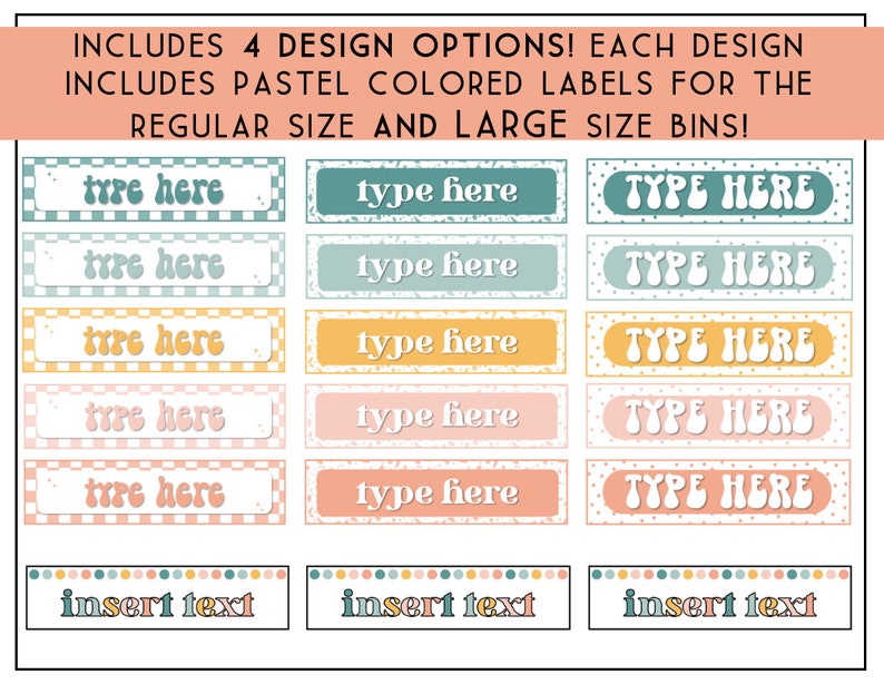 Editable Rolling Cart Labels | Sterilite 3 Drawer Labels | Pastel ...