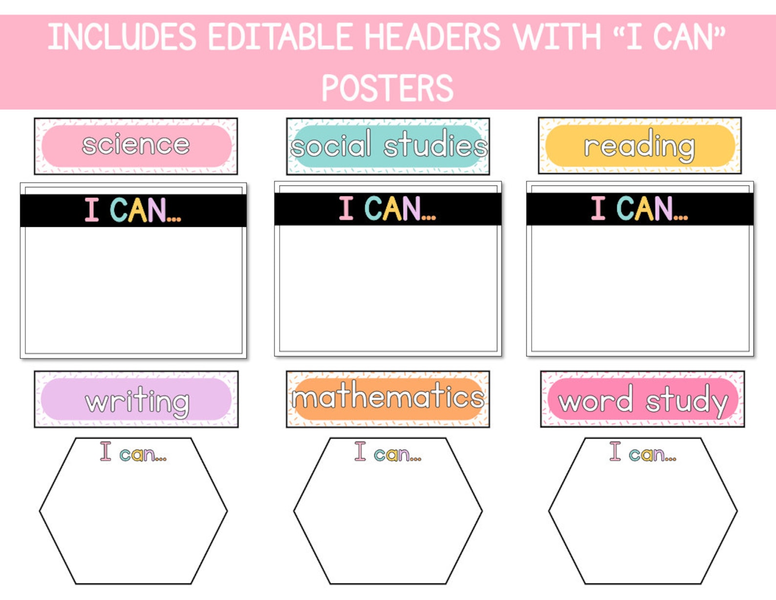 Editable Daily Objectives Board | Rainbow Sprinkles - Etsy