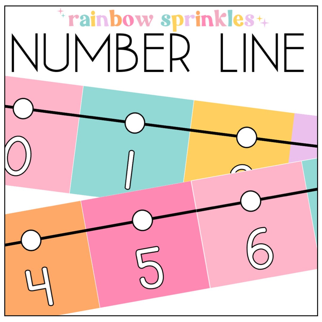 Rainbow Sprinkle Classroom Number Line Wall Display | -30 to 130 - Etsy