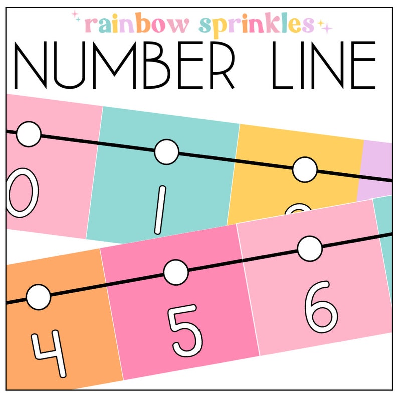 Rainbow Sprinkle Classroom Number Line Wall Display 30 to 130 - Etsy