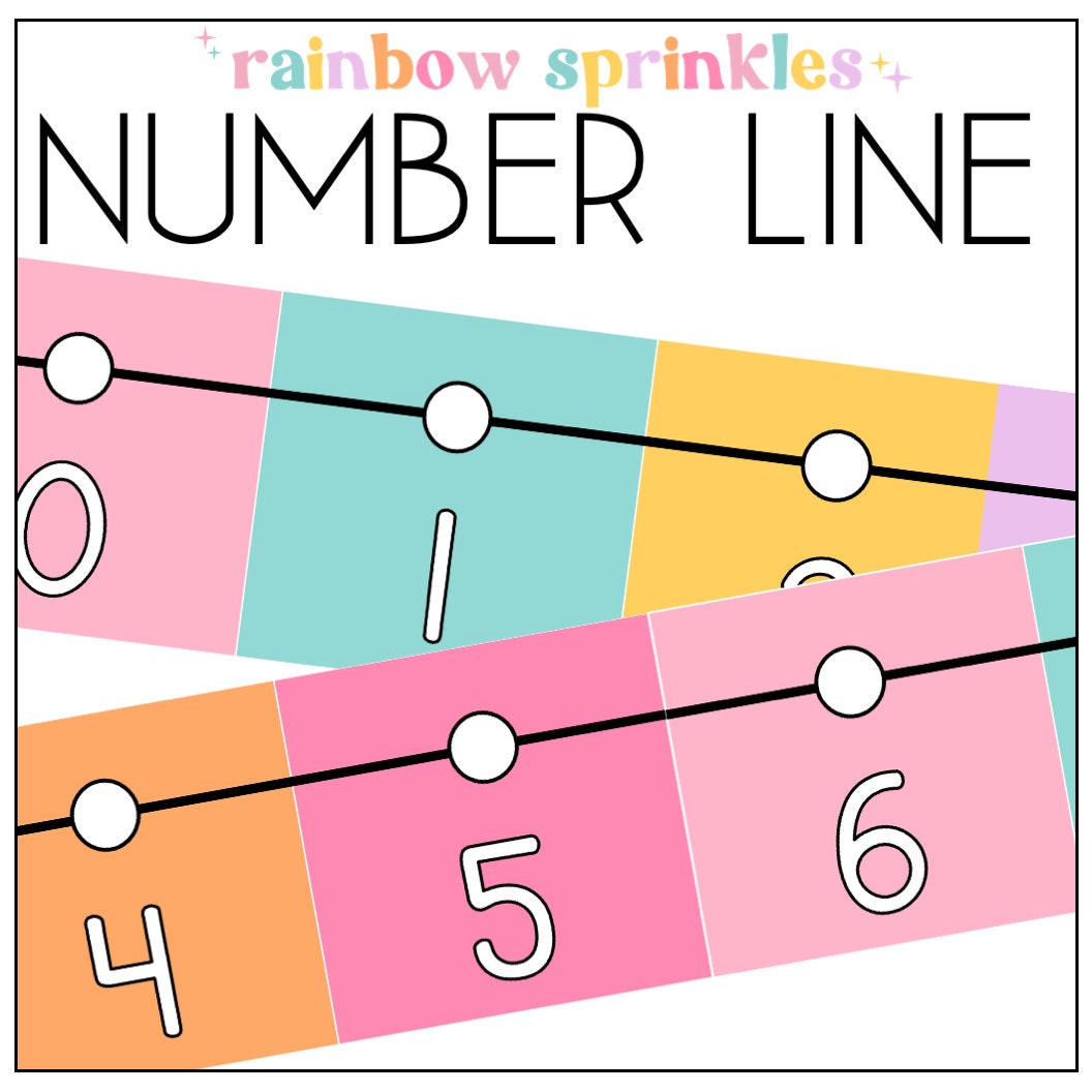 Rainbow Sprinkle Classroom Number Line Wall Display | -30 to 130 - Etsy