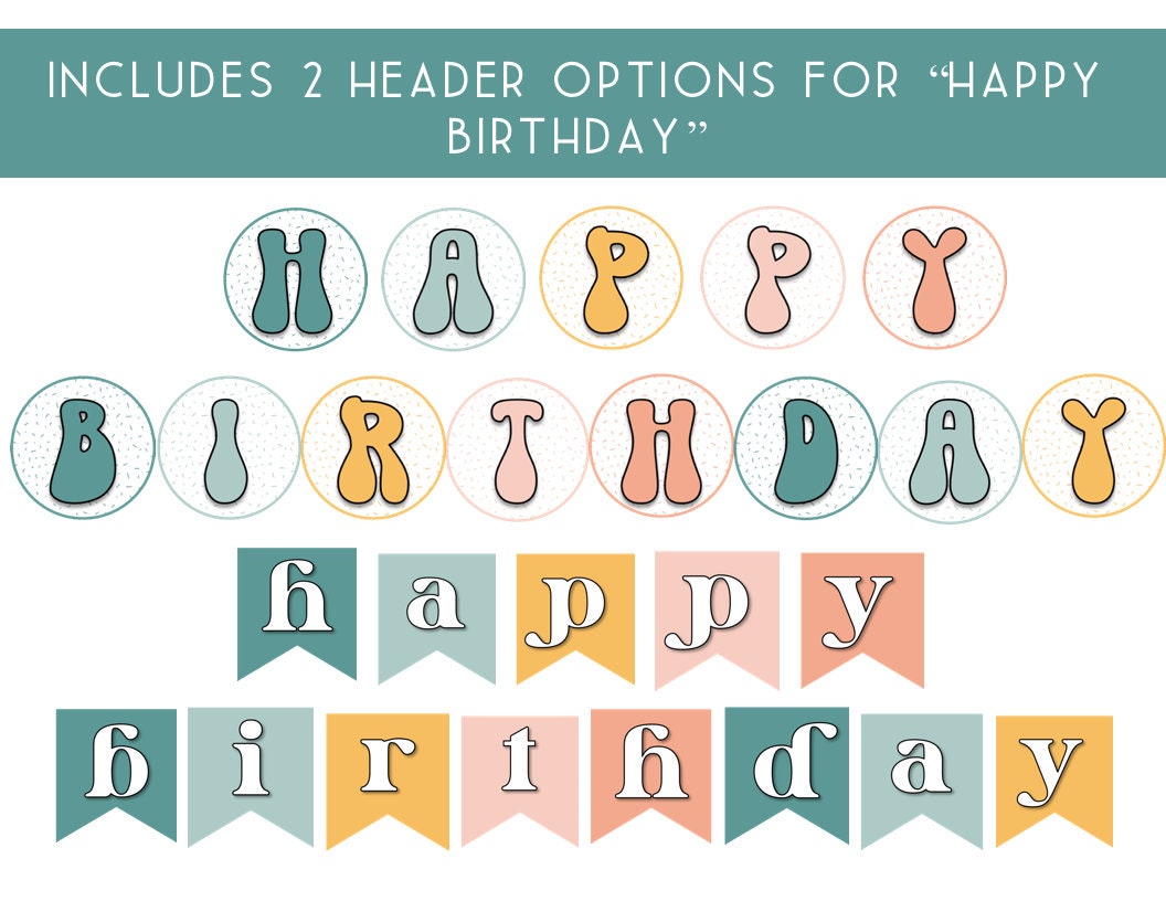 Editable Pastel Birthday Board Display | Pastel Paradise - Etsy